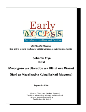 Fillable Online Swahili Version - Early ACCESS Procedural Safeguards ...