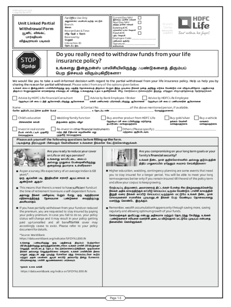 Fillable Online All You Need To Know about Partial Withdrawal Of ULIPs Fax Email Print - pdfFiller