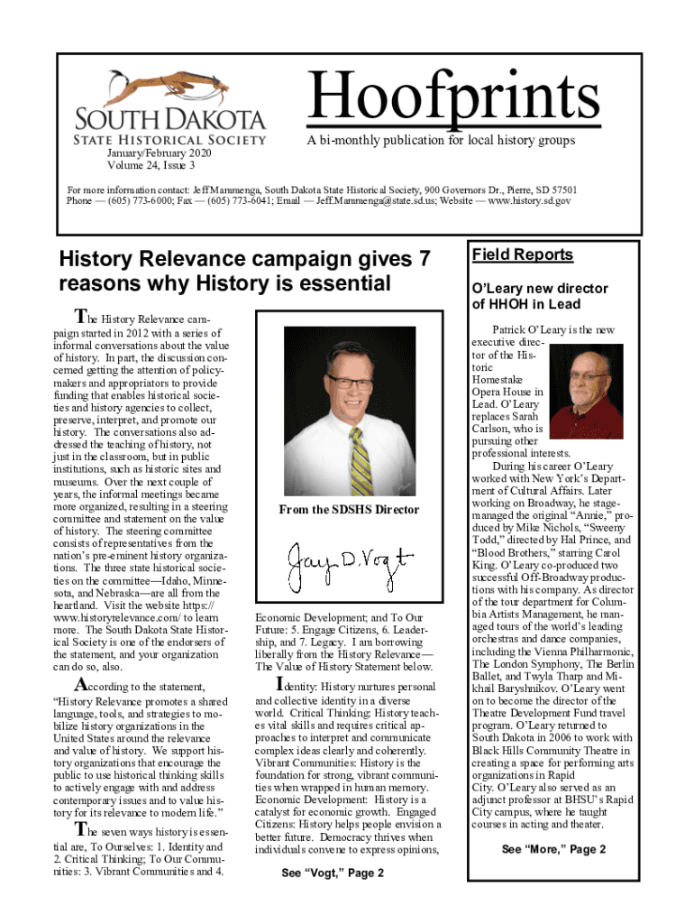 Fillable Online history sd A bi-monthly publication for local history ...