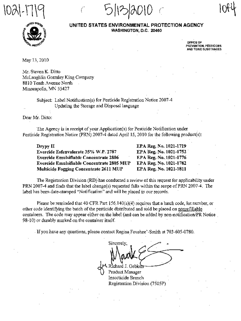 Fillable Online U.S. EPA, Pesticides, Label, PYROCIDE INSECTICIDE II, 5 ...