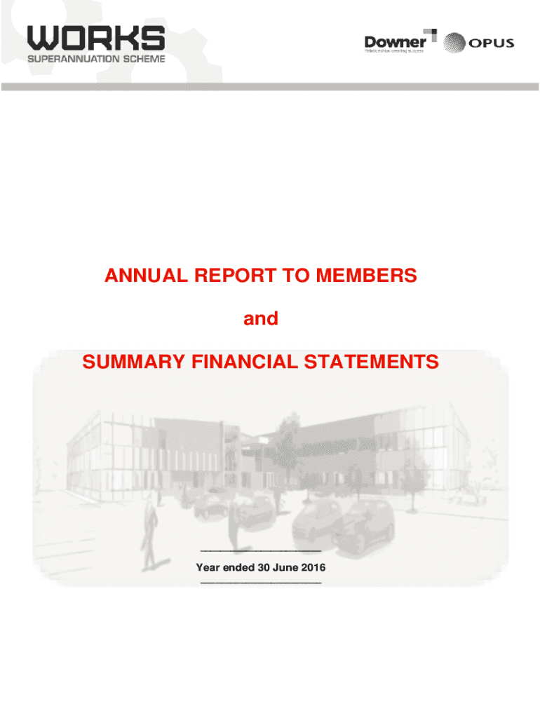 Fillable Online workssuper org Annual Report and Financial Statements ...
