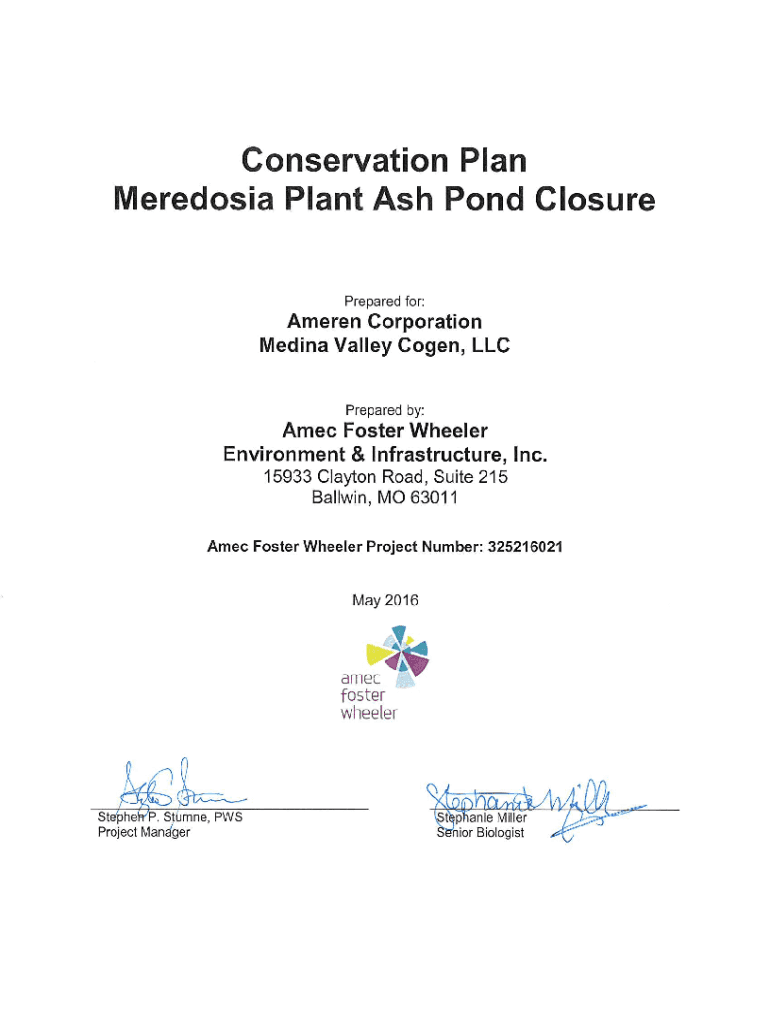 Fillable Online www2 illinois Ameren Meredosia Plant Ash Pond Closure Conservation Plan Fax ...