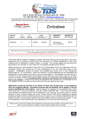 Fillable Online Zimbabwe - Travel Document Systems Fax Email Print ...
