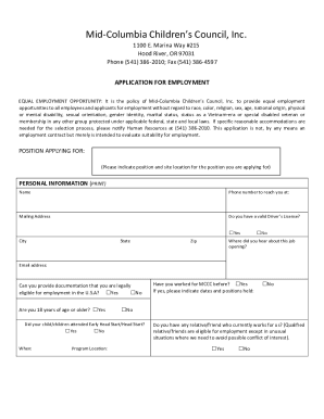 Fillable Online Support Mid Columbia Children's Council, Inc. with ...