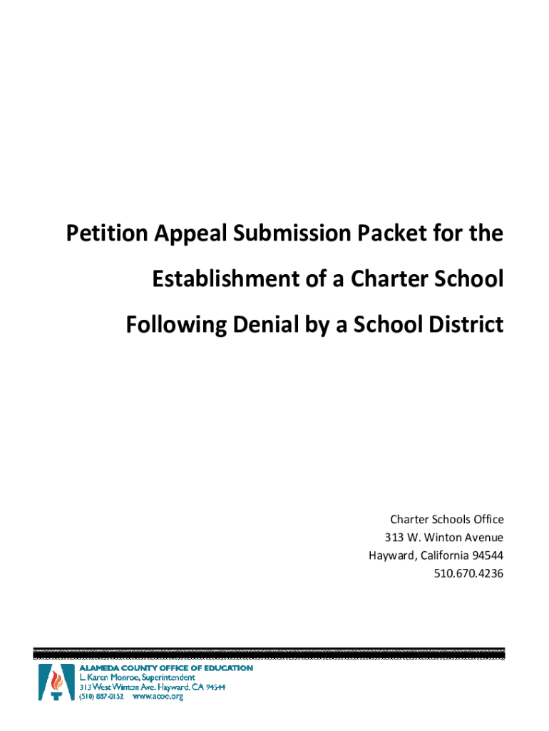 Fillable Online Petition Appeal Submission Packet for the Establishment ...