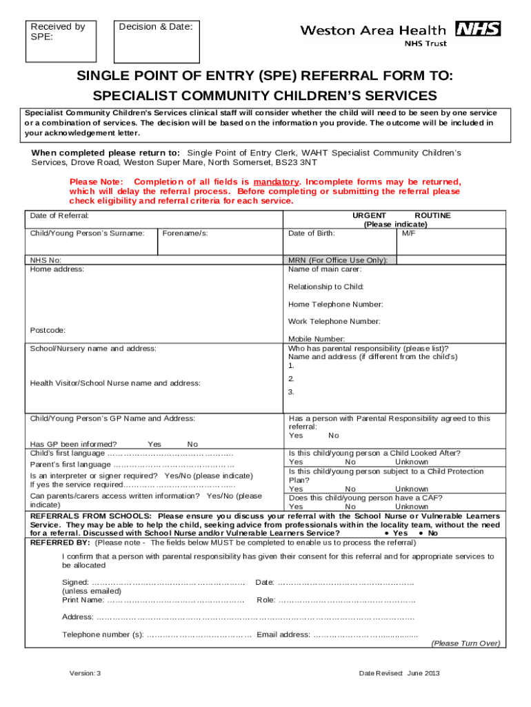 Single Point of Access (SPA) - Wiltshire Children's Services Doc ...