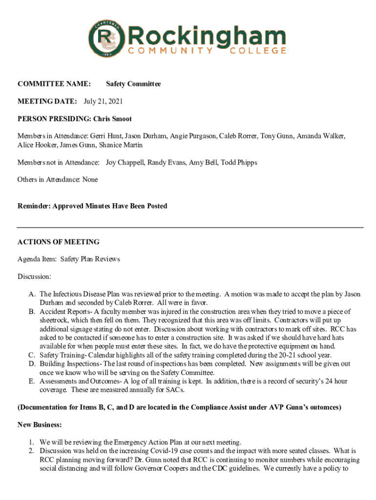 Fillable Online Safety Committee Fax Email Print - pdfFiller