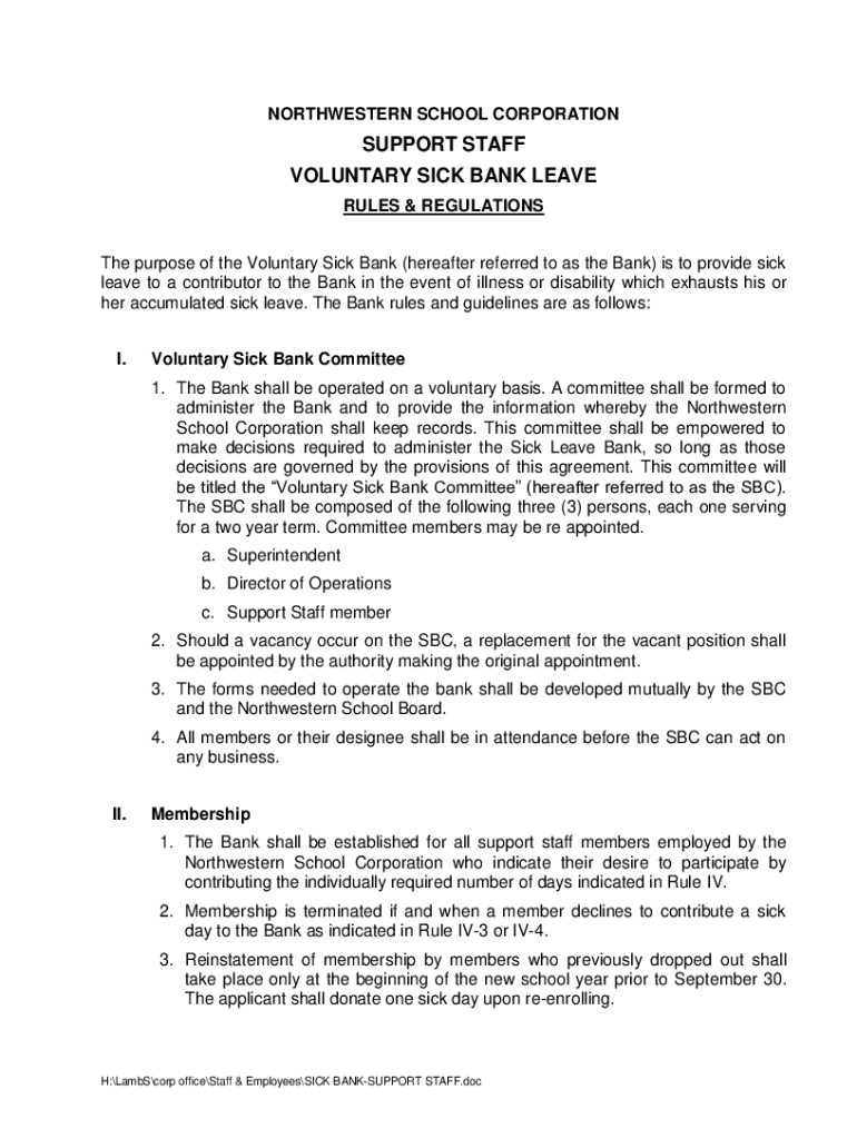 Fillable Online Sick Leave Bank Agreement - Alton School District Fax Email Print - pdfFiller