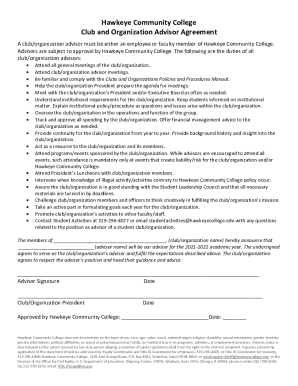Fillable Online Advisor Agreement form pdf Fax Email Print - pdfFiller