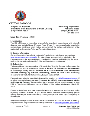 Fillable Online Request for Proposals Downtown Trash Pick-Up and ...