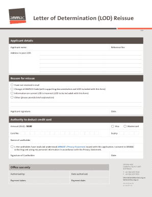 Fillable Online Letter of Determination (LOD) Reissue form. Use this ...