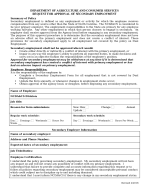 Request for Prior Approval of Outside Activity / Employment Doc ...