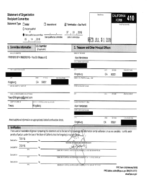 Fillable Online Statement of Organization - Form 410 Fax Email Print ...