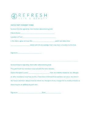 Fillable Online Patch Test Consent Form Template - Jotform Fax Email ...