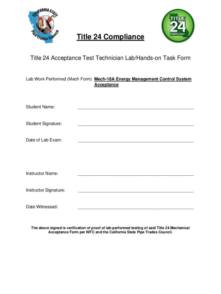 Fillable Online Title 24 Nonresidential Acceptance Testing Fact Sheet ...