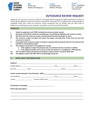 Fillable Online OUTSOURCE REVIEW REQUEST Fax Email Print - pdfFiller