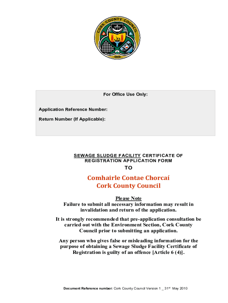 Fillable Online Waste Water Discharge Certificate Application for the ...