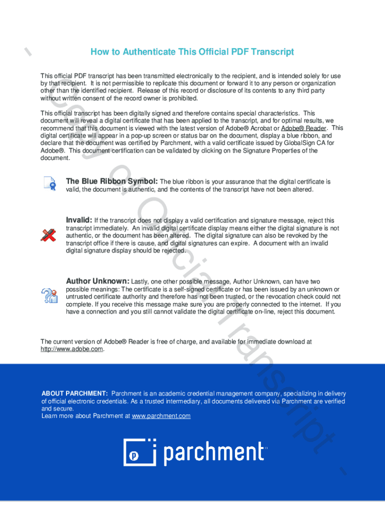 Fillable Online - Copy of Official Transcript - Fax Email Print - pdfFiller