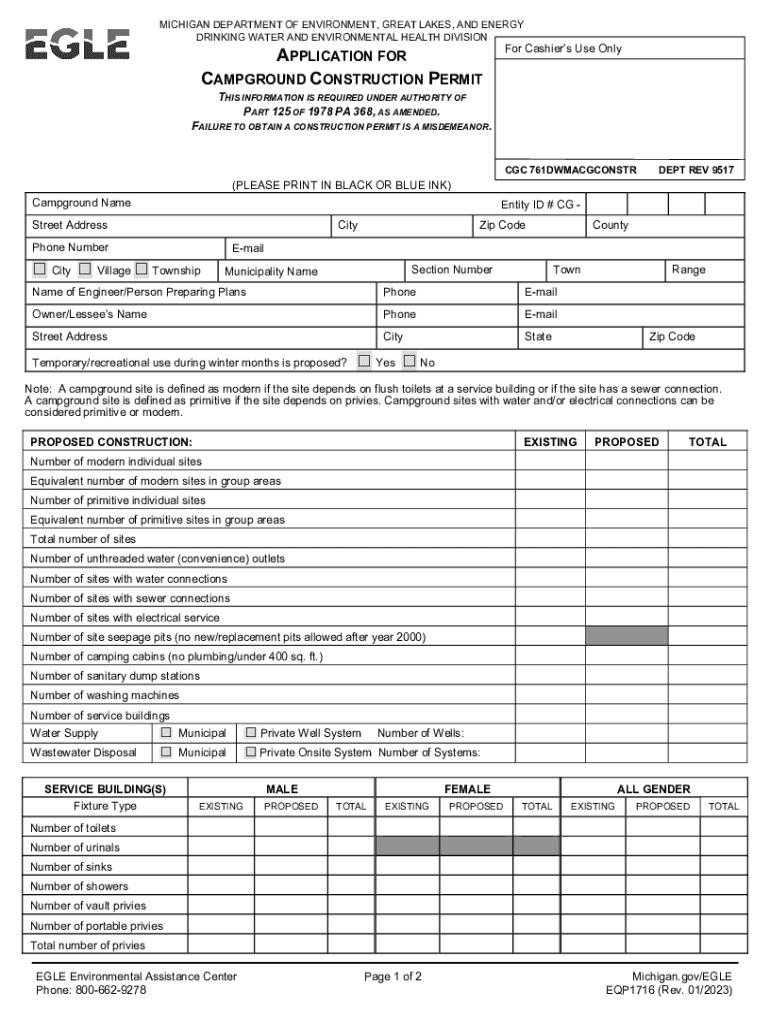 Fillable Online Application for Campground Construction Permit Fax Email Print - pdfFiller