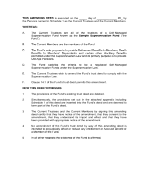 Fillable Online THIS DEED is executed on the Signing Date by the Person ...