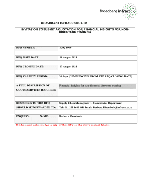 Fillable Online infraco co NOTICE INVITING QUOTATION (NIQ) QUOTATION ...
