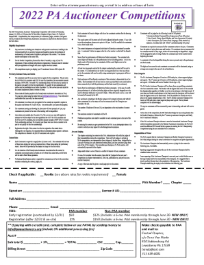 Fillable Online 2020 Auctioneer Competition Rules and Entry Form (1pg ...