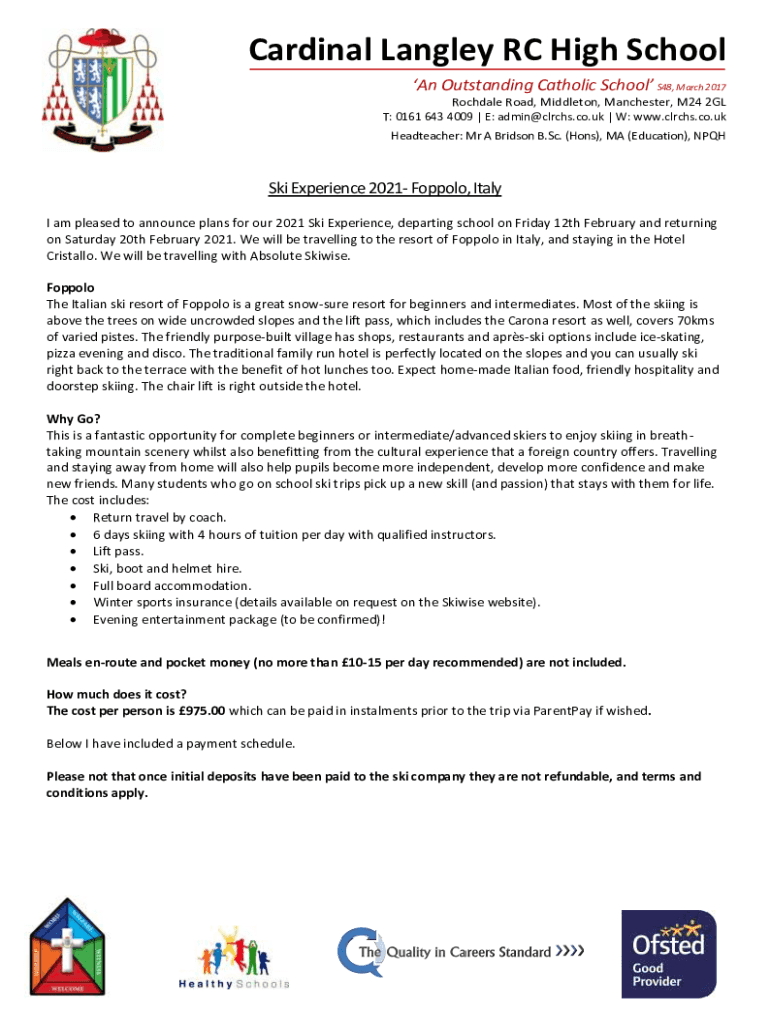 Fillable Online Parent Update 1.9.2022 - Cardinal Langley RC High ...