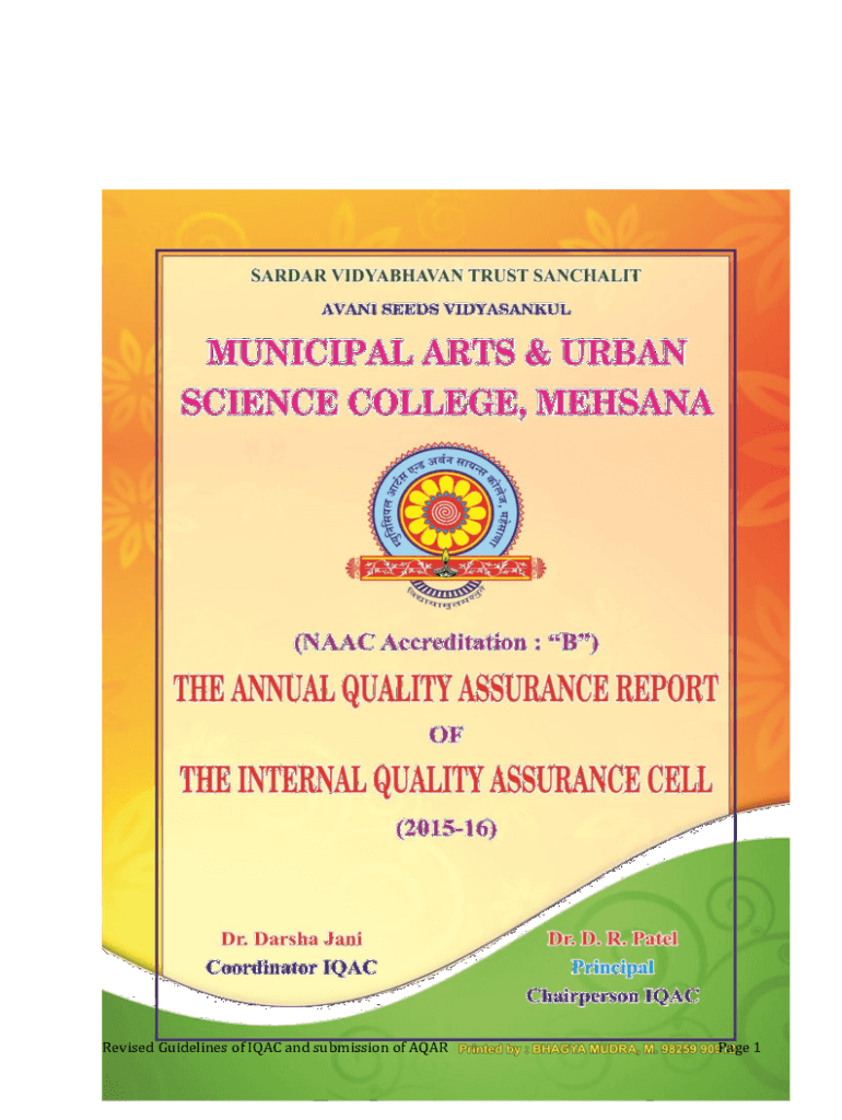 Fillable Online Revised Guidelines of IQAC and submission of ... - JB College Fax Email Print ...