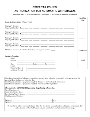 Fillable Online Treasurer-Authorization-for-Automatic-Withdrawal-Form ...