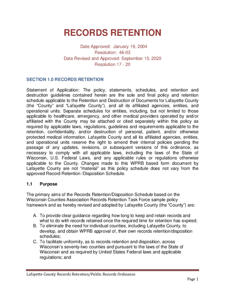 Fillable Online Records Retention Schedule - Wichita State University ...