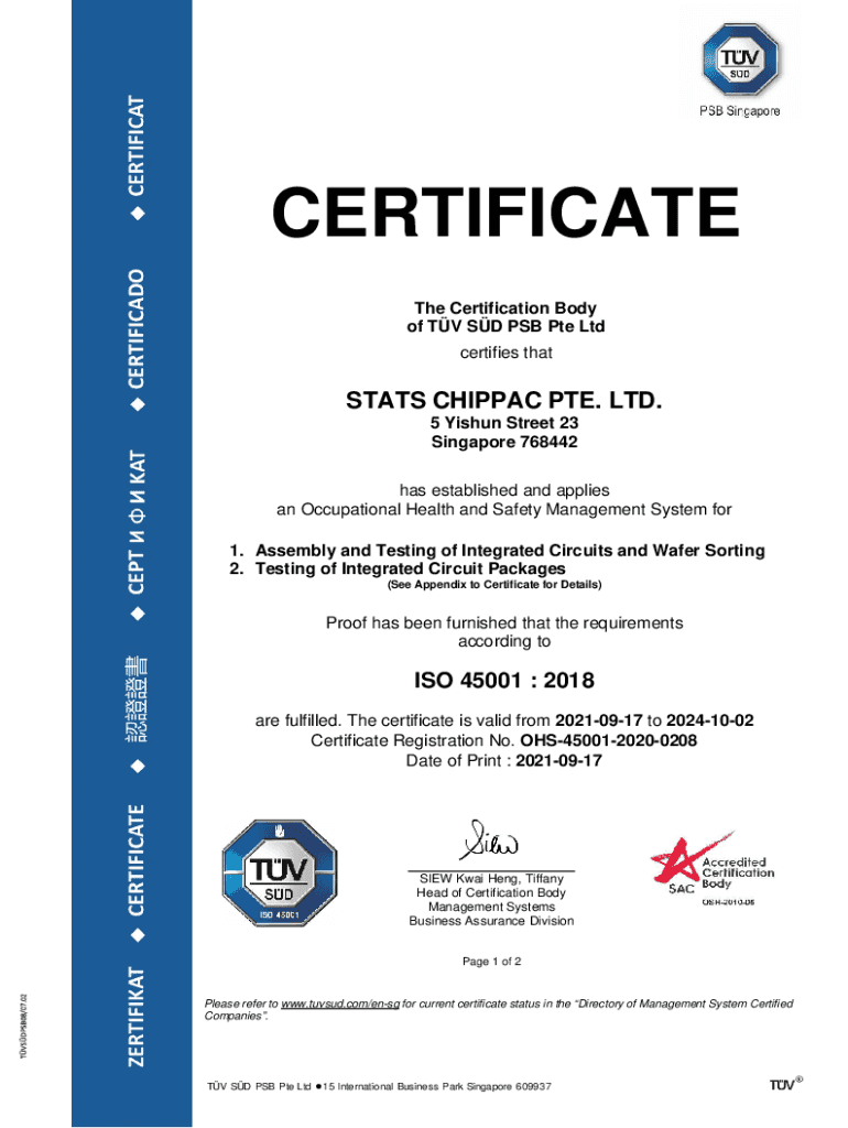Fillable Online STATS CHIPPAC PTE. LTD. Company Profile - Dun ...