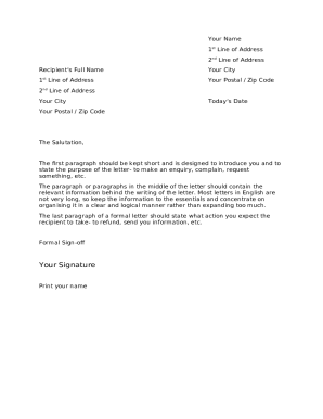 al Letter Template Doc Template | pdfFiller