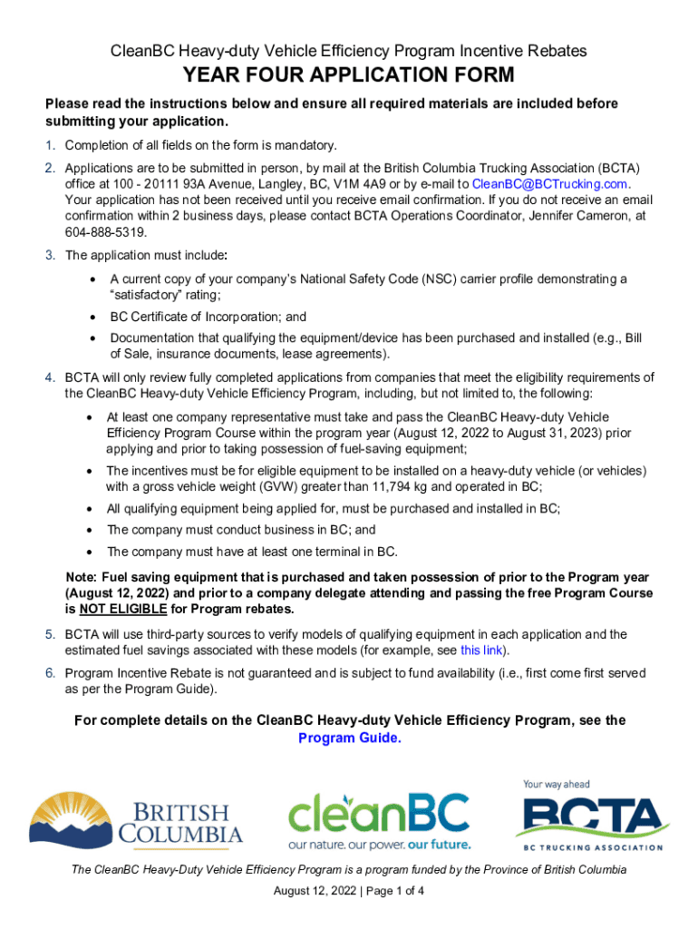 Fillable Online YEAR FOUR APPLICATION FORM - Creative BC Fax Email Print - pdfFiller