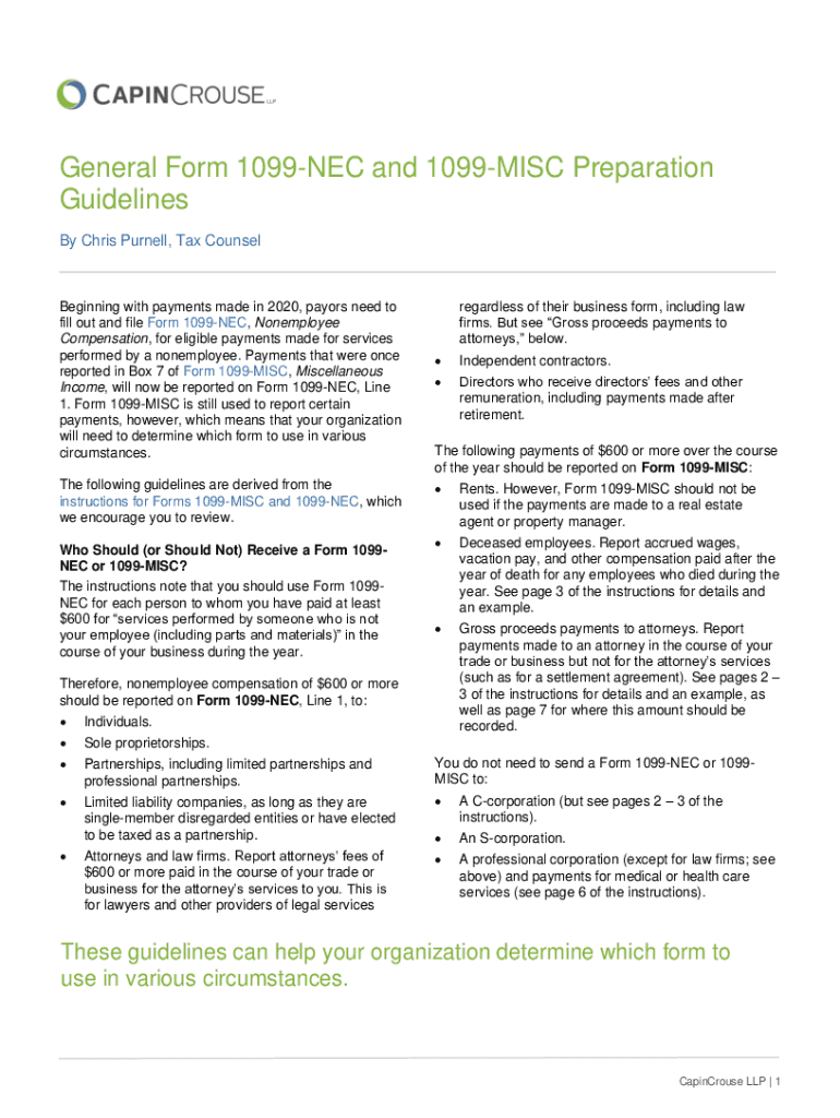 Fillable Online General Form 1099-NEC and 1099-MISC Preparation Guidelines Fax Email Print ...