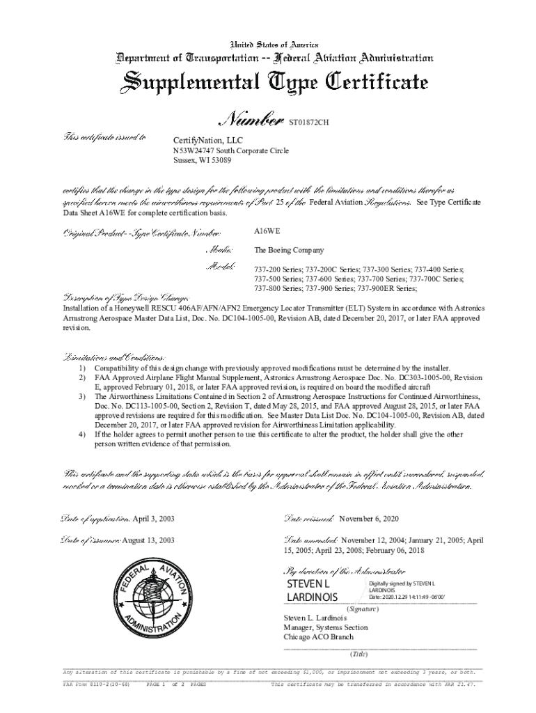 Fillable Online TYPE CERTIFICATE DATA SHEET FOR NOISE EASA Fax Email Print PdfFiller