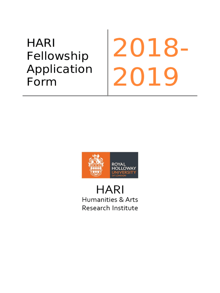 HARC Fellowship Application Doc Template | pdfFiller