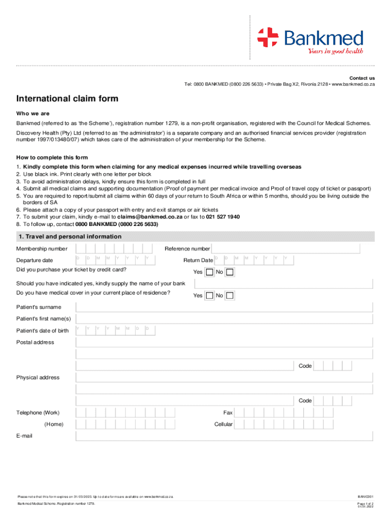 Fillable Online International claim form Fax Email Print - pdfFiller
