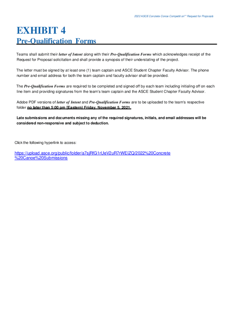 Fillable Online EXHIBIT 4 - Pre-Qualification Forms - ASCE Fax Email Print - pdfFiller