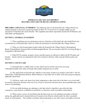 Fillable Online District Rules And Regulations - Emerald Lake Village ...