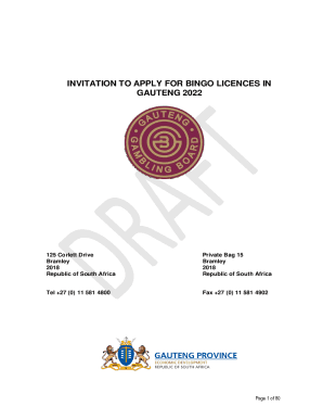 Fillable Online APPLICATION FOR BINGO LICENSE Fax Email Print - pdfFiller