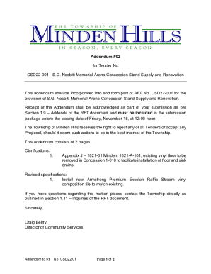 Fillable Online Addendum #02 for Tender No. CSD22-001 Fax Email Print ...