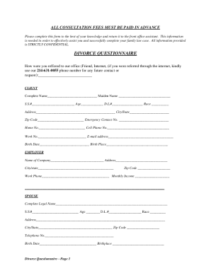 Fillable Online ALL CONSULTATION FEES MUST BE PAID IN ADVANCE Fax Email ...