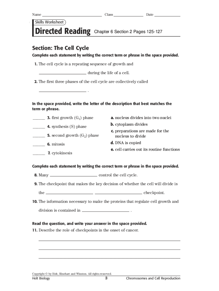 Fillable Online cell.pdf - Name Class Date Skills Worksheet Directed... Fax Email Print - pdfFiller