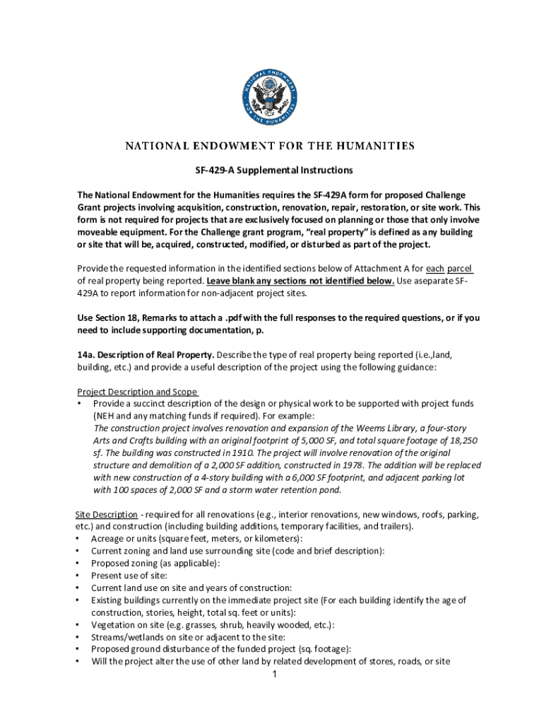 Fillable Online Challenge Grant SF-429A Application Instructions.pdf ...