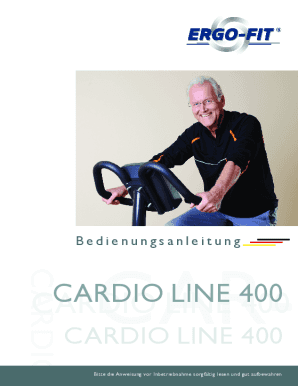 Fillable Online ERGO-FIT Cardio Line 400 Owner's manual - Internet ...