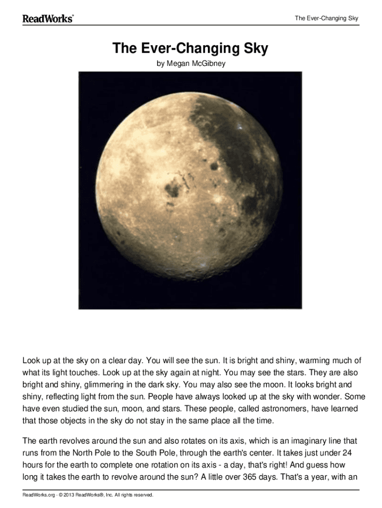 Fillable Online The Ever-Changing Sky. By Megan McGibney - DocPlayer ...