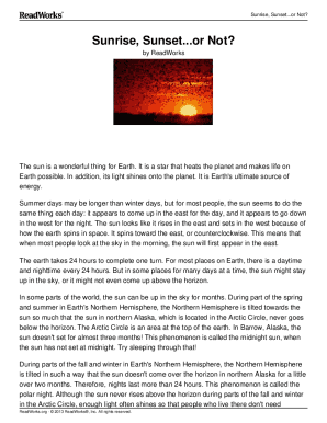 Fillable Online schoolwires henry k12 ga Sunrise, Sunset...or Not?, Fourth Grade Reading Passage ...