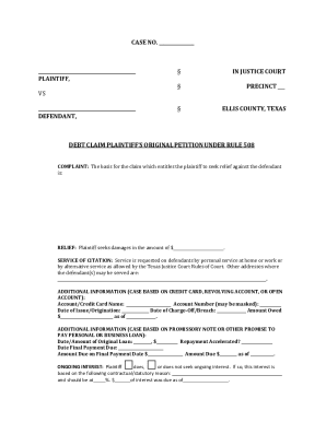 Fillable Online Debt Claim Case Procedures - Gregg County Fax Email ...