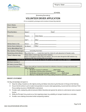 Fillable Online Volunteer Driver and Vehicle Information Fax Email ...