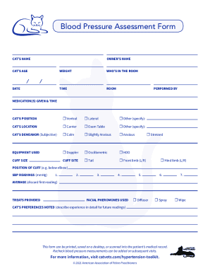 Fillable Online Blood Pressure Assessment Form Fax Email Print - pdfFiller